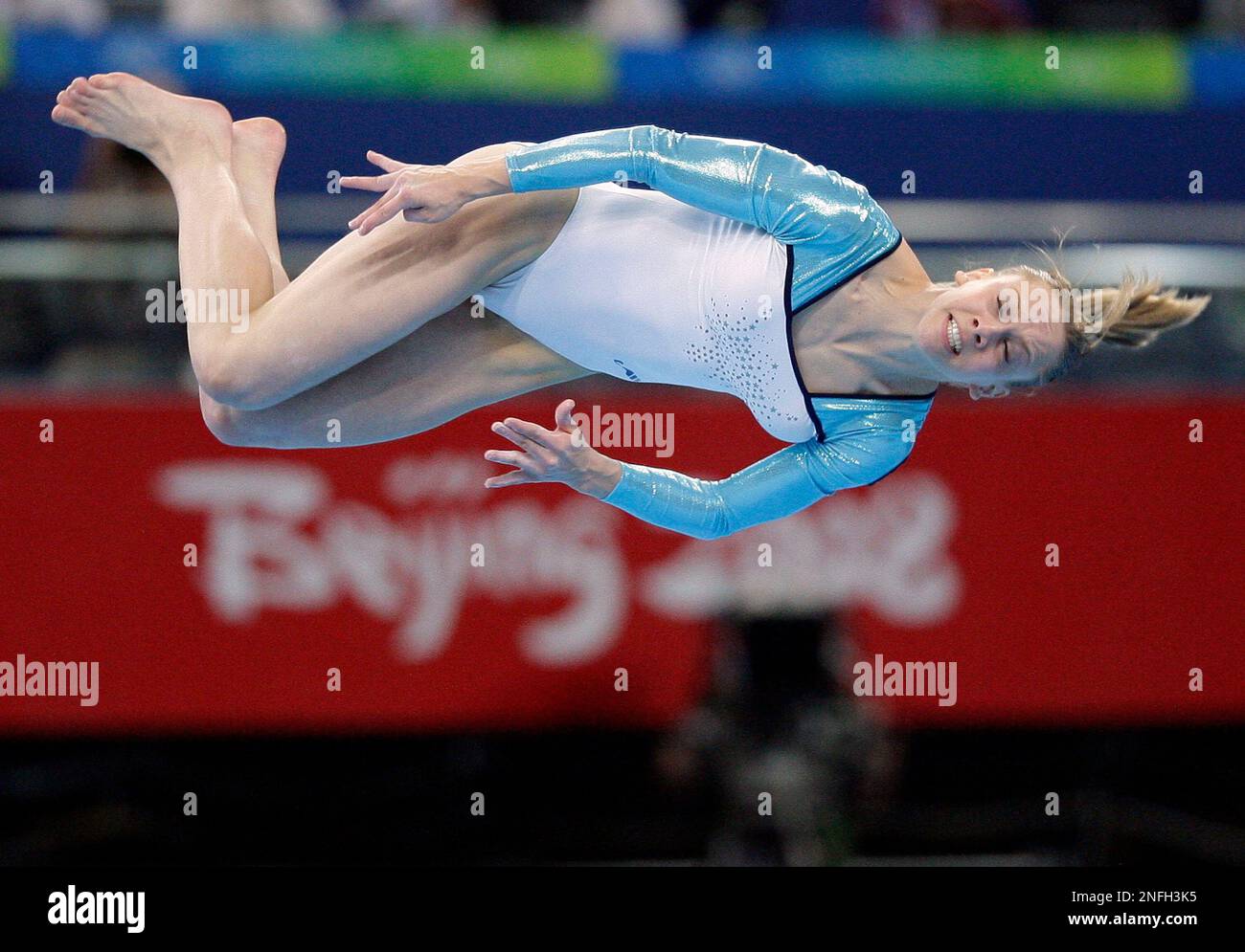 Romania's gymnast Sandra Izbasa performs during the women's floor ...