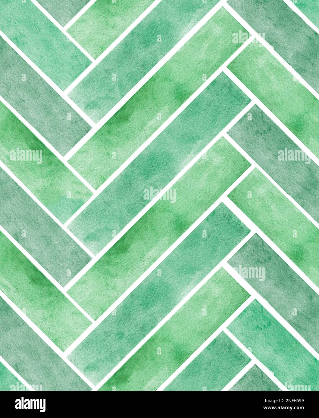 Seamless vibrant green watercolor herringbone pattern background Stock ...