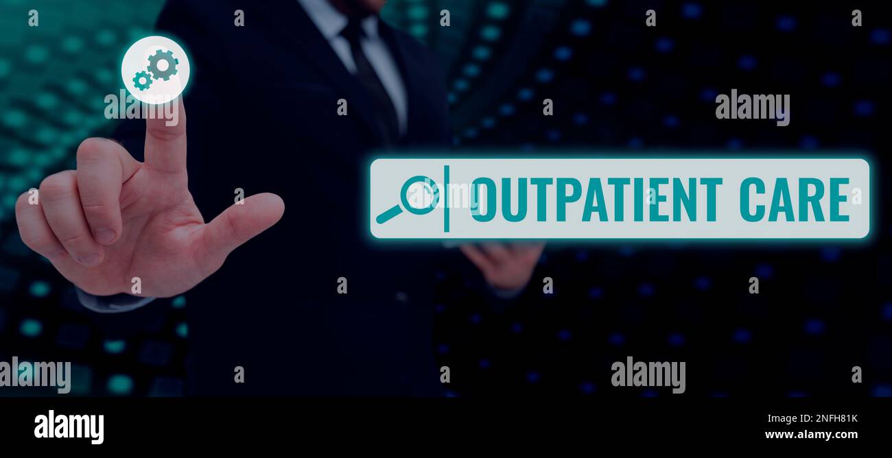 Hand writing sign Outpatient Care, Conceptual photo the final result of ...