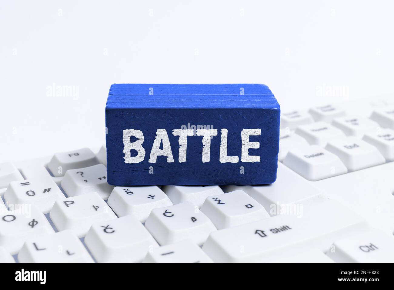 Text sign showing Battle. Word Written on violent fight between groups ...