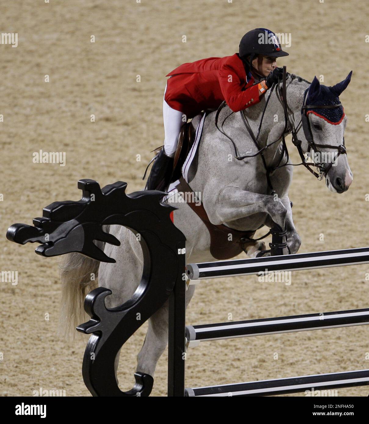 US rider Laura Kraut with her horse Cedric competes in the 1st round ...