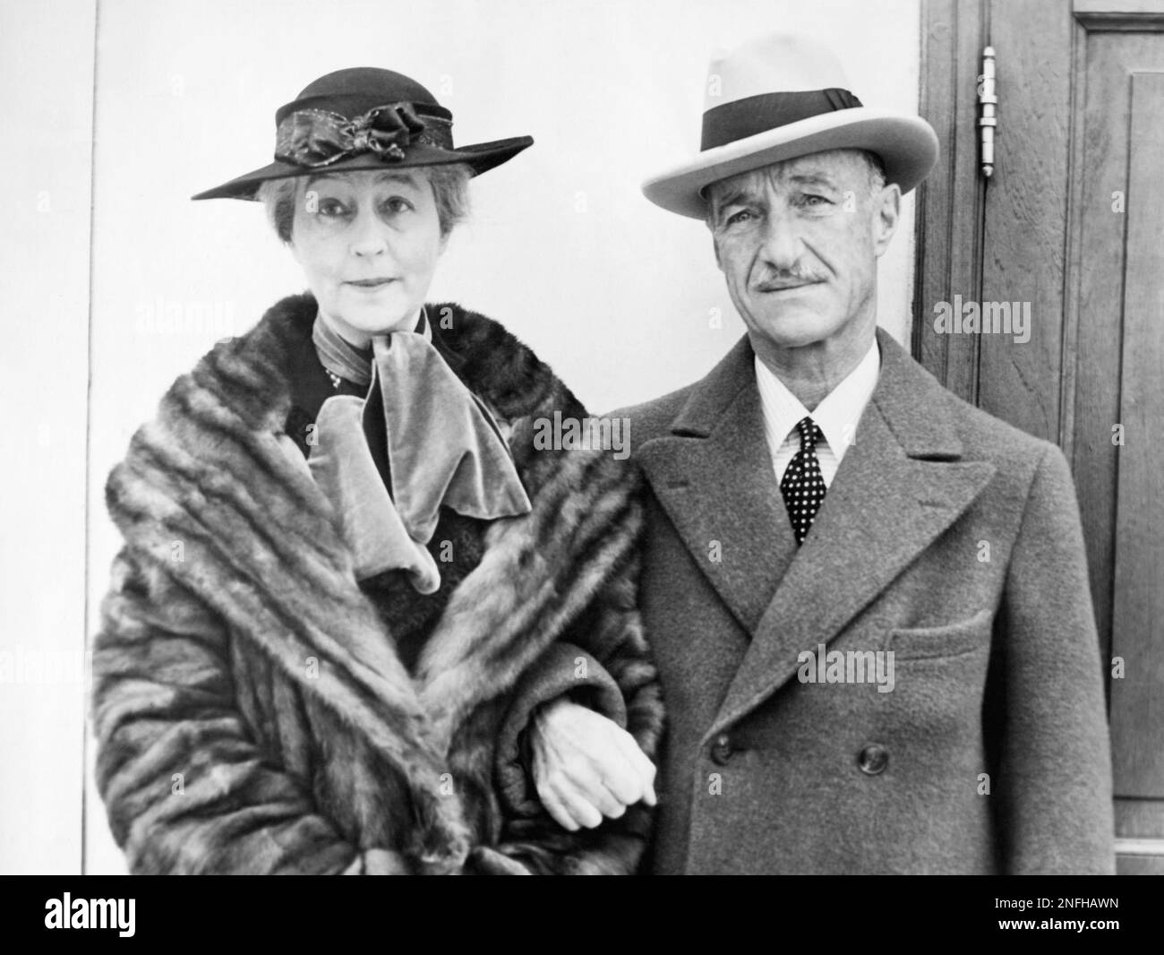 French aviator and industrialist Louis Jacques Balsan and his wife ...