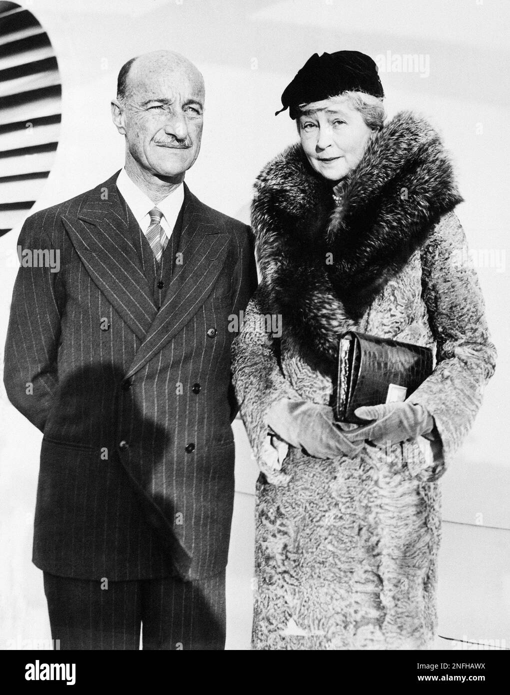 French aviator and industrialist Louis Jacques Balsan and his wife ...