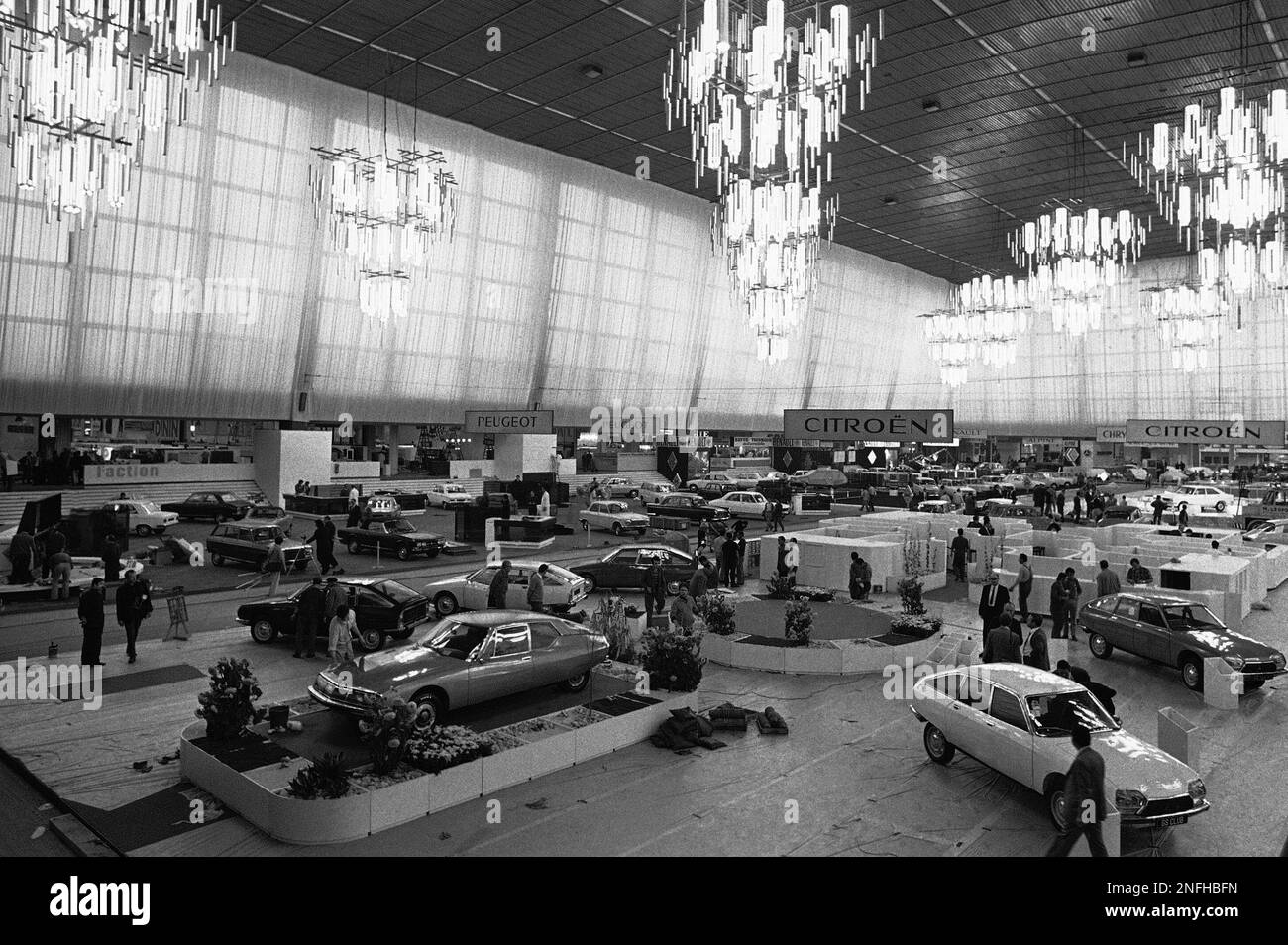 This is a general view of the Paris Motor Show on Oct.1, 1970 in Paris ...