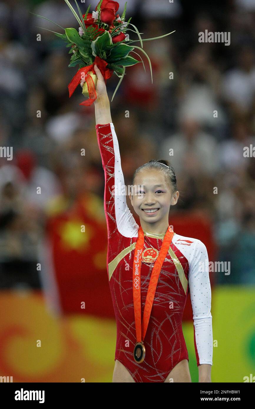 China's Yang Yilin after winning the bronze medal during the womens ...