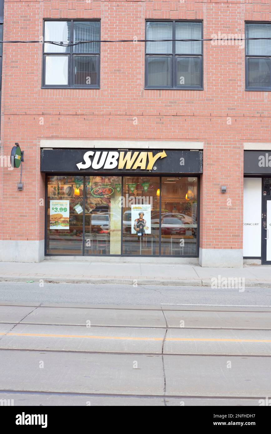Toronto Ontario, Canada- February 14th, 2022: People The exterior of a ...