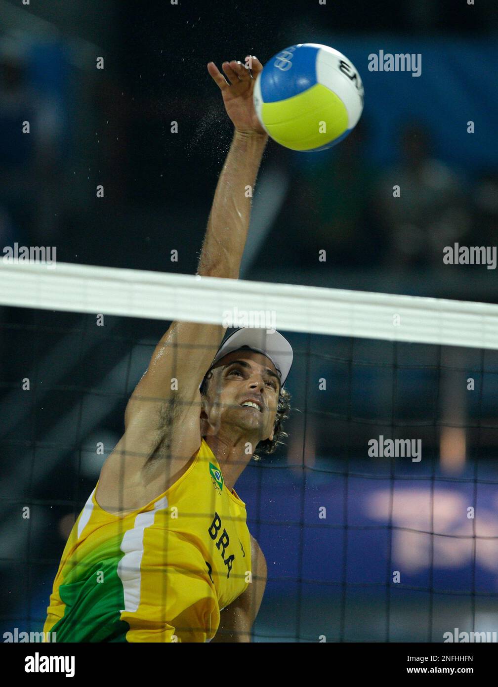 Brazil's Emanuel Rego against Australia in a beach volleyball match at ...
