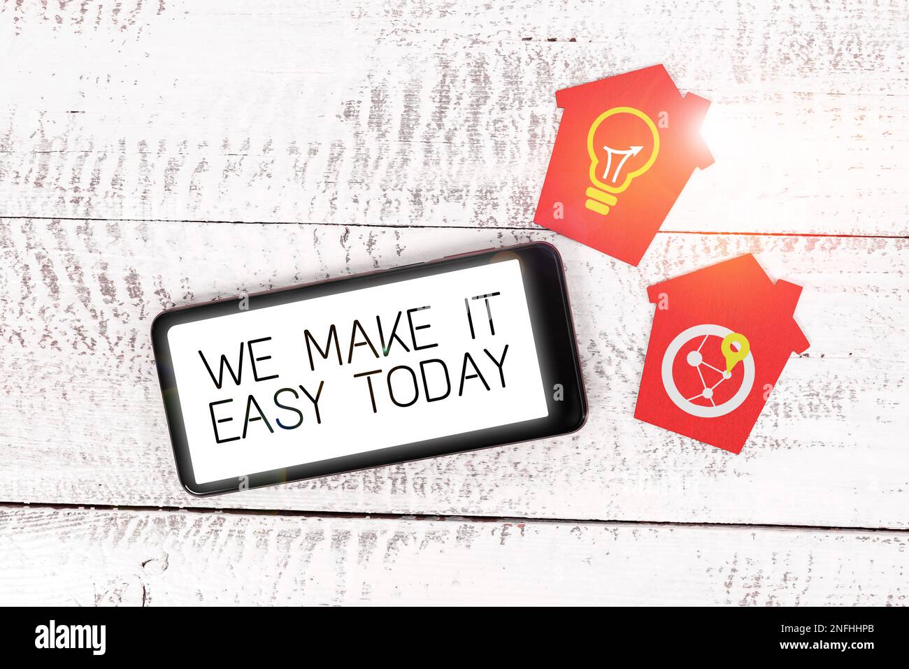 Text caption presenting We Make It Easy Today, Internet Concept ...