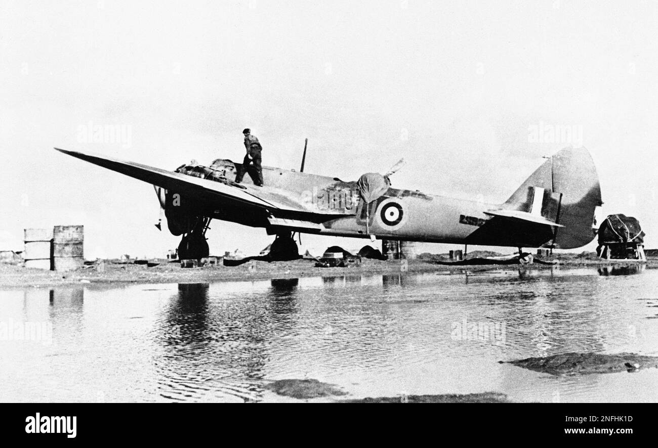 A British Blenheim Bomber has its own little Island in the Libyan ...
