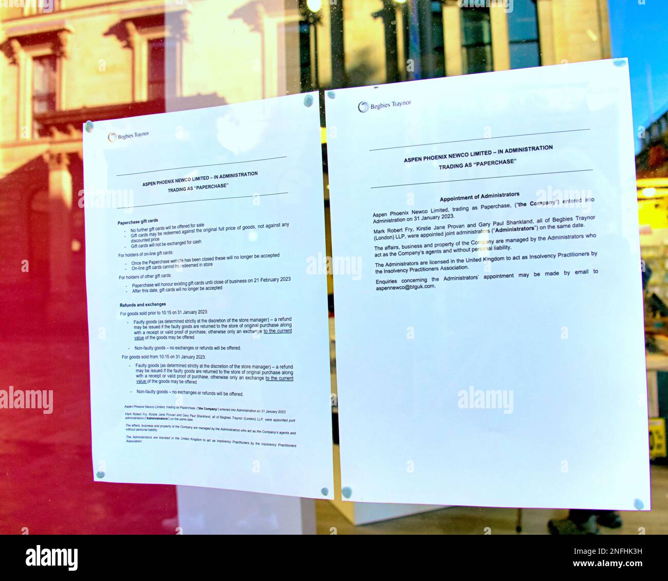 Glasgow, Scotland, UK 17th February, 2023. Paperchase on the style mile ...