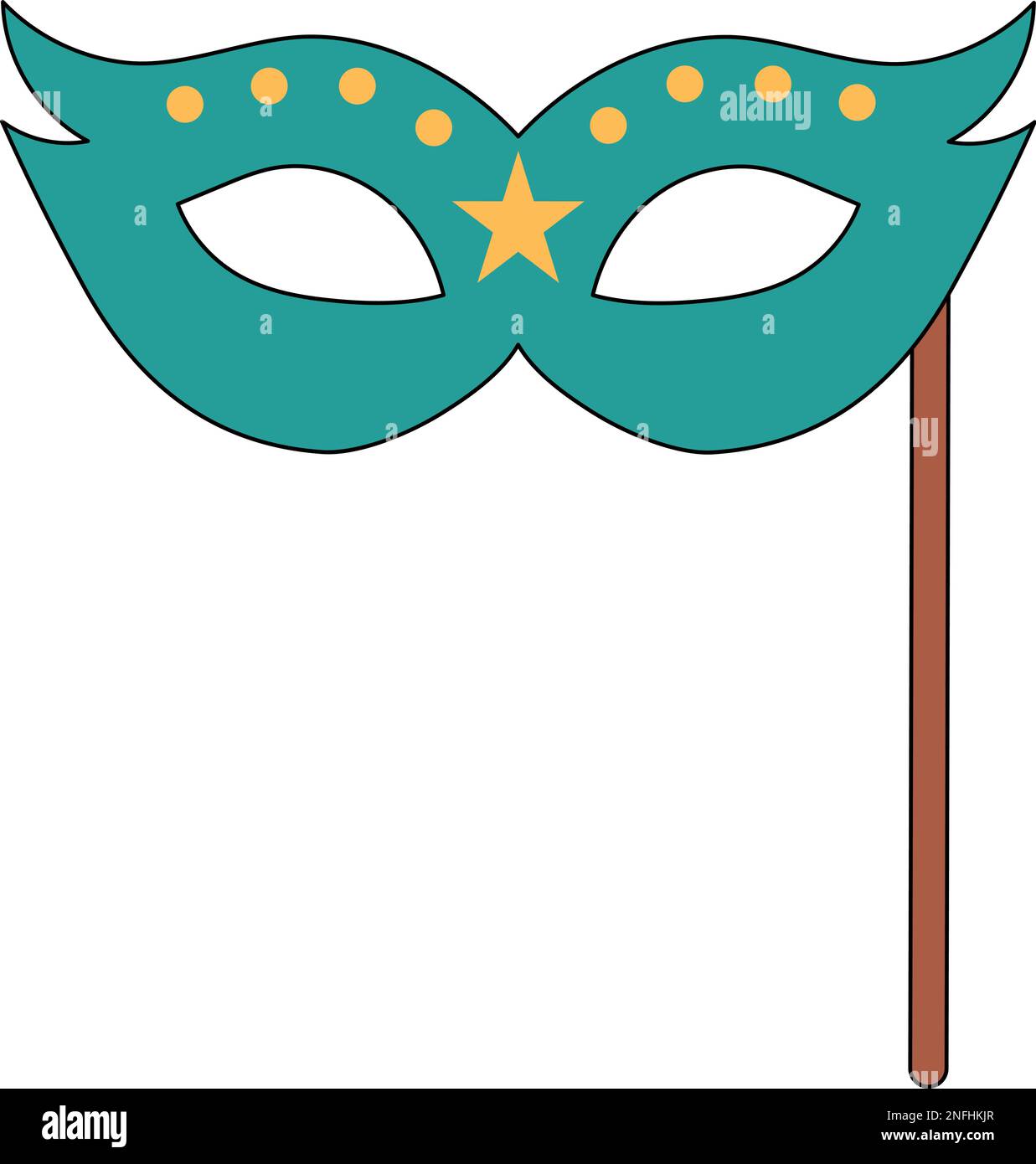 Blue carnival mask on stick Stock Vector Image & Art - Alamy