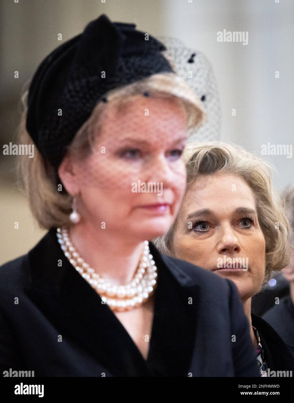 Queen Mathilde of Belgium and Princess Delphine pictured during a ...