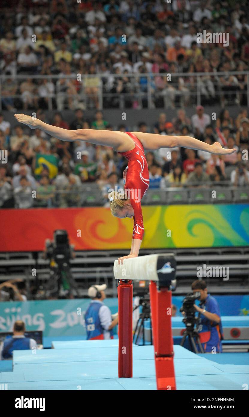 U.S. gymnast Nastia Liukin performs on the balance beam during the ...