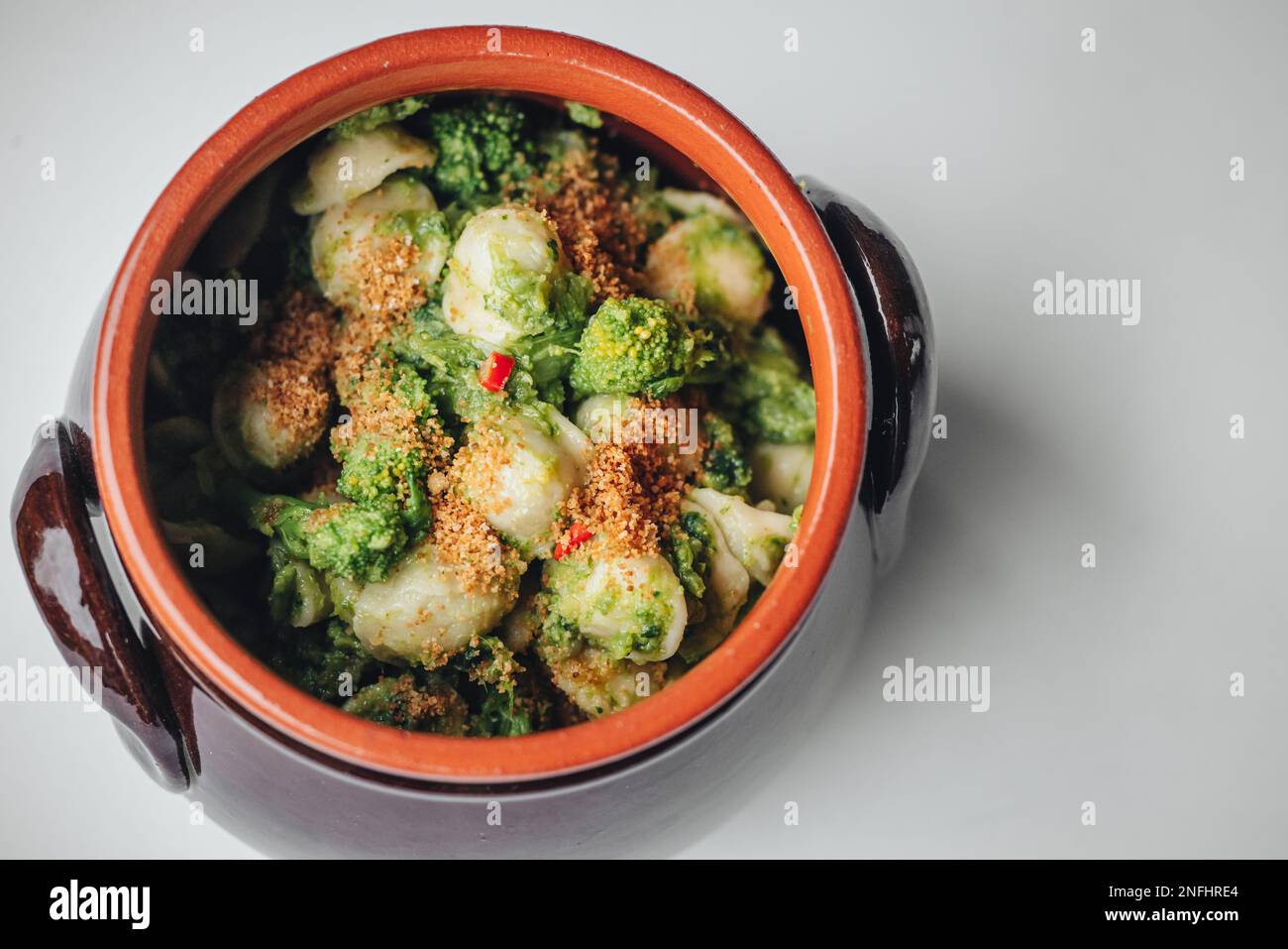 Traditional Orecchiette with cime di rapa pasta from Puglia Stock Photo ...
