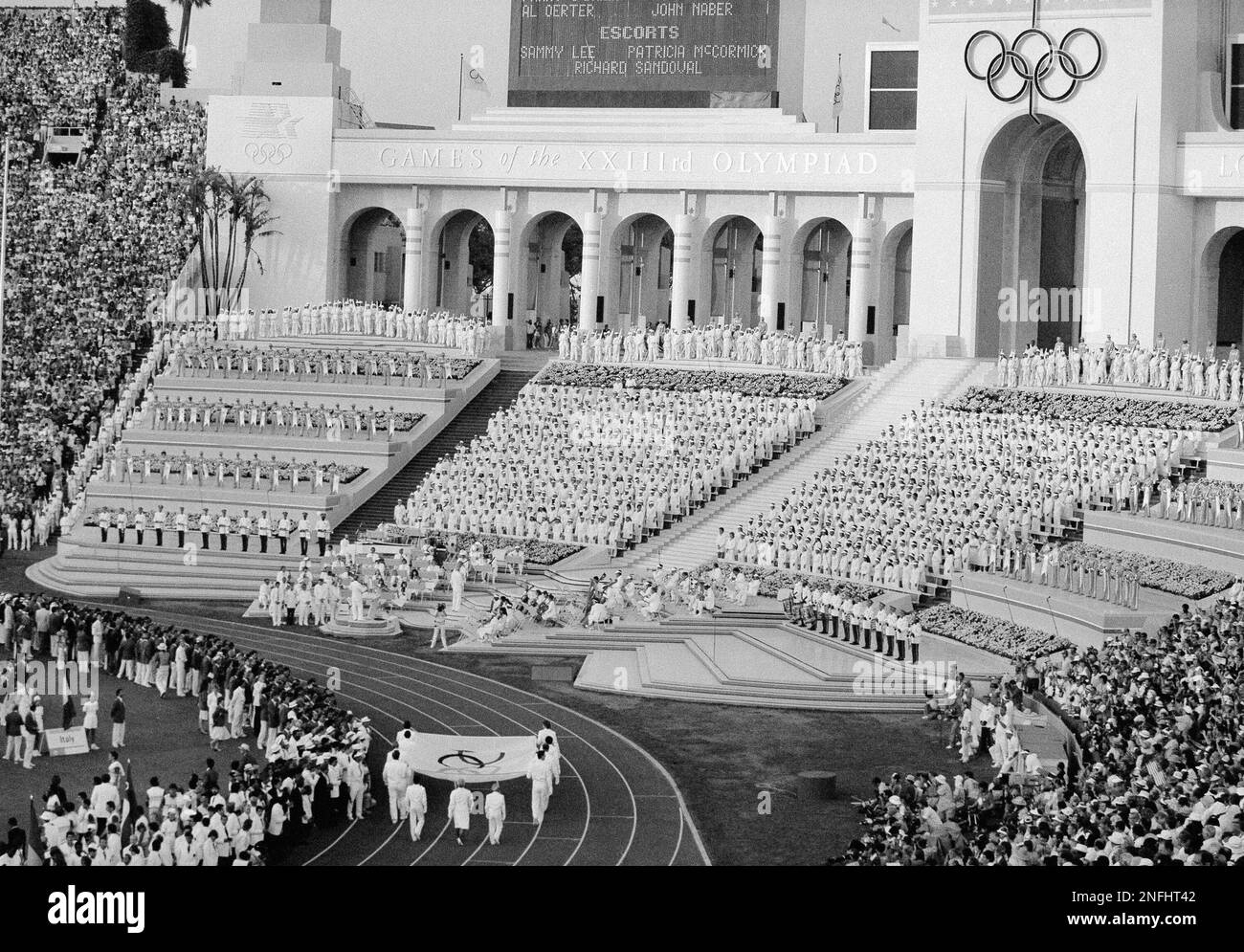 Former U.S. Olympians, from left, John Naber, Parry O'Brien, Wyomia ...