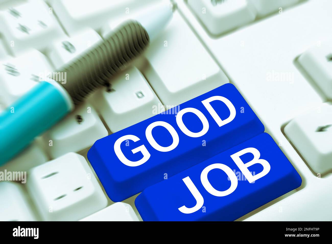 Text caption presenting Good Job. Concept meaning encourage someone for ...