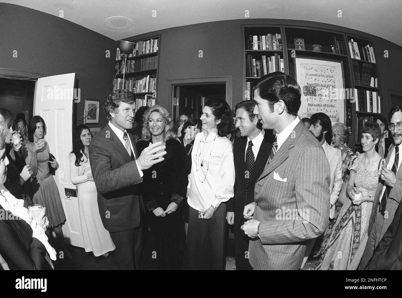 Mrs. and Mrs. Chuck Robb, greet guests at their McLean, Va., home on ...