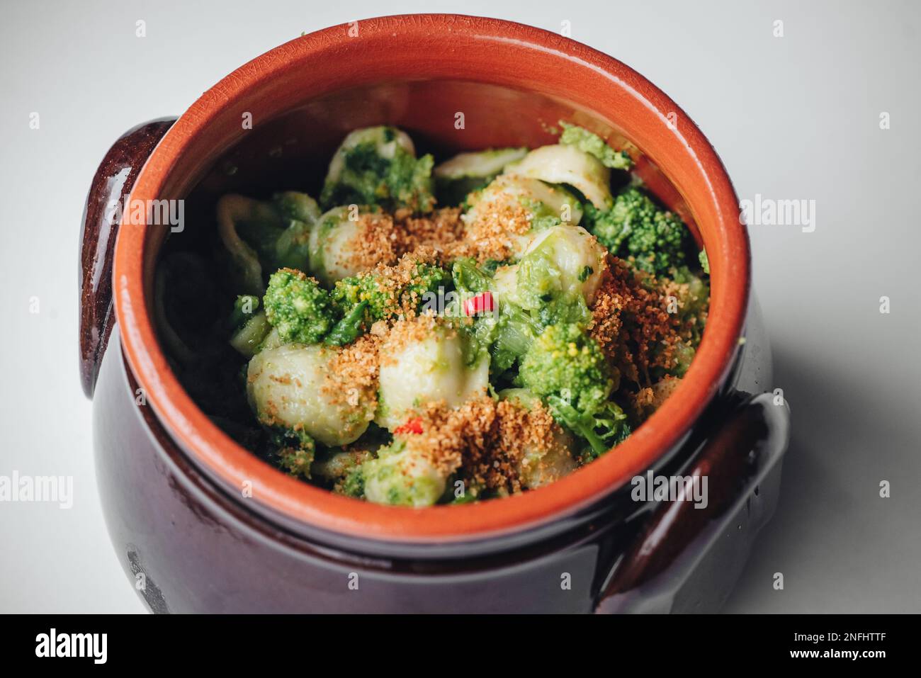 Traditional Orecchiette with cime di rapa pasta from Puglia Stock Photo ...