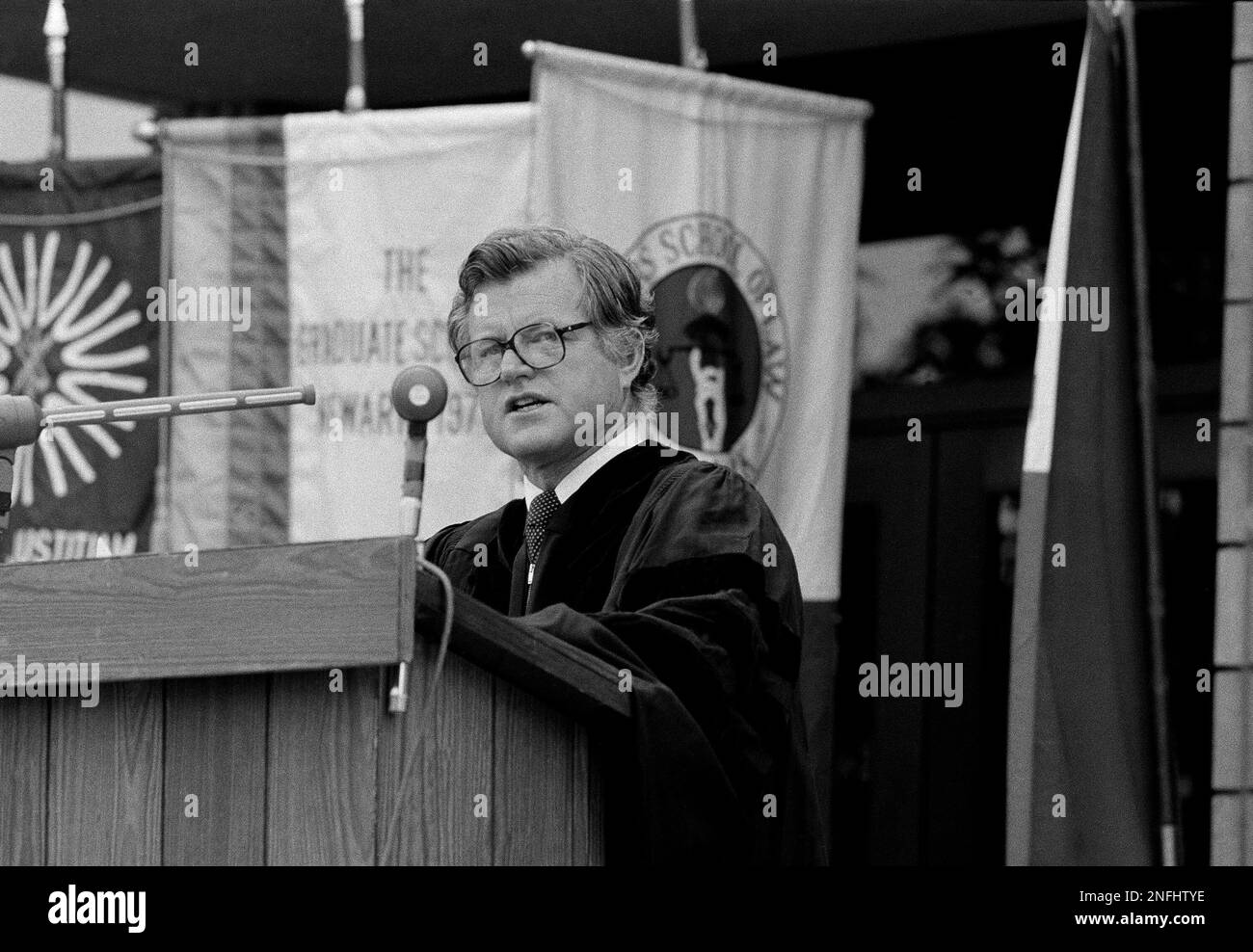Sen. Edward M. Kennedy, D-MA., addresses the graduation class of ...
