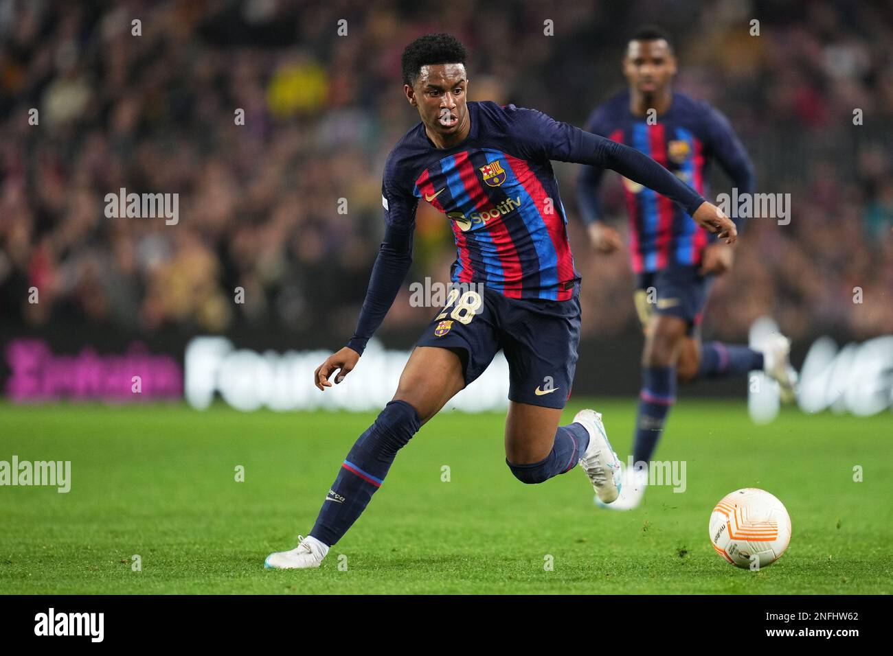 Alejandro Balde of FC Barcelona during the La Liga match between FC Barcelona and Manchester ...