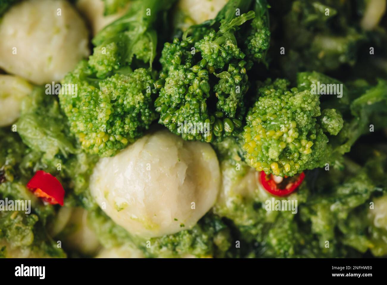 Traditional Orecchiette with cime di rapa pasta from Puglia Stock Photo ...