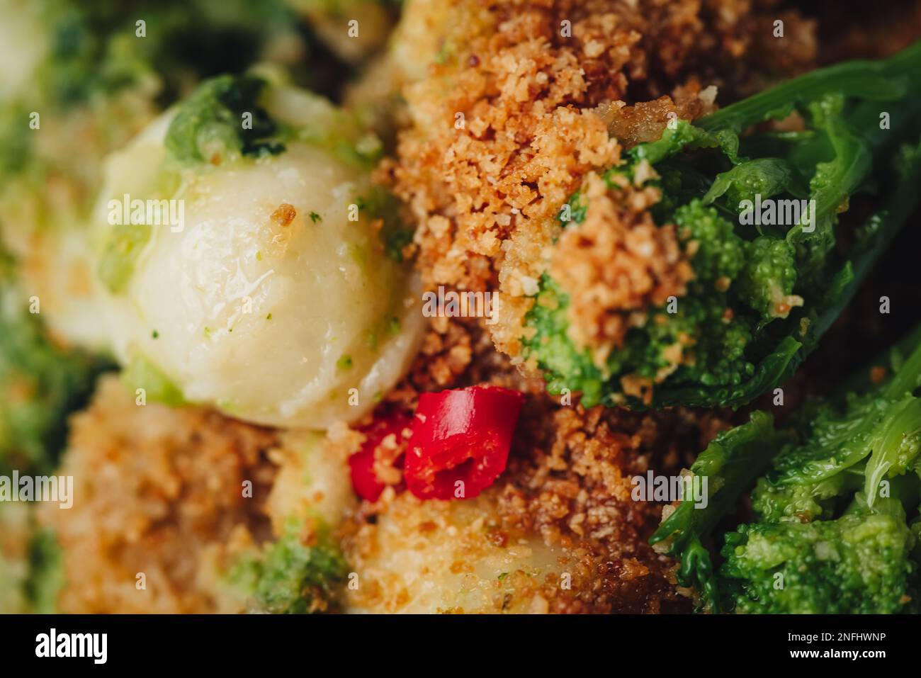 Traditional Orecchiette with cime di rapa pasta from Puglia Stock Photo ...
