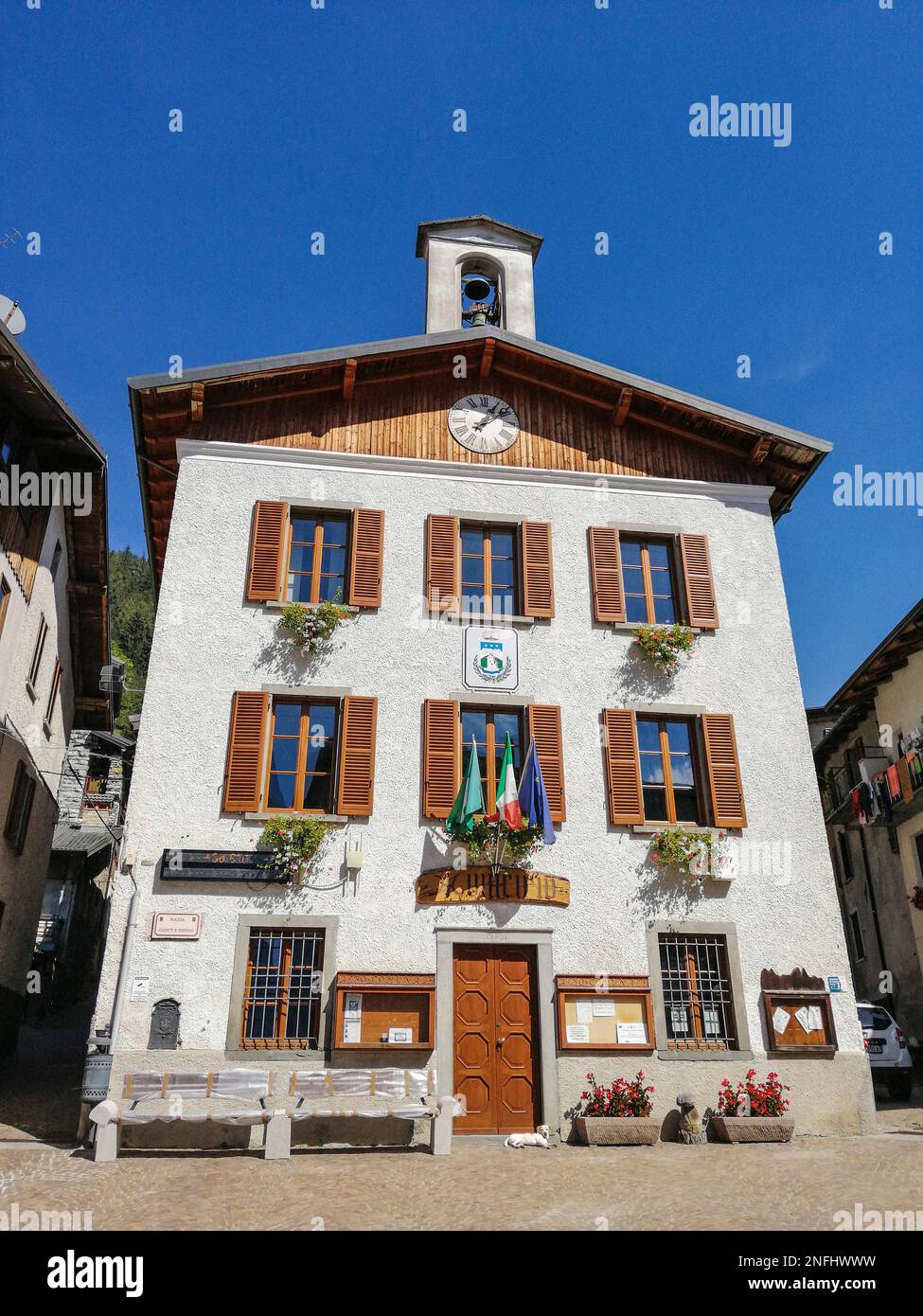 Italy, Val di Scalve, Azzone, city hall Stock Photo - Alamy