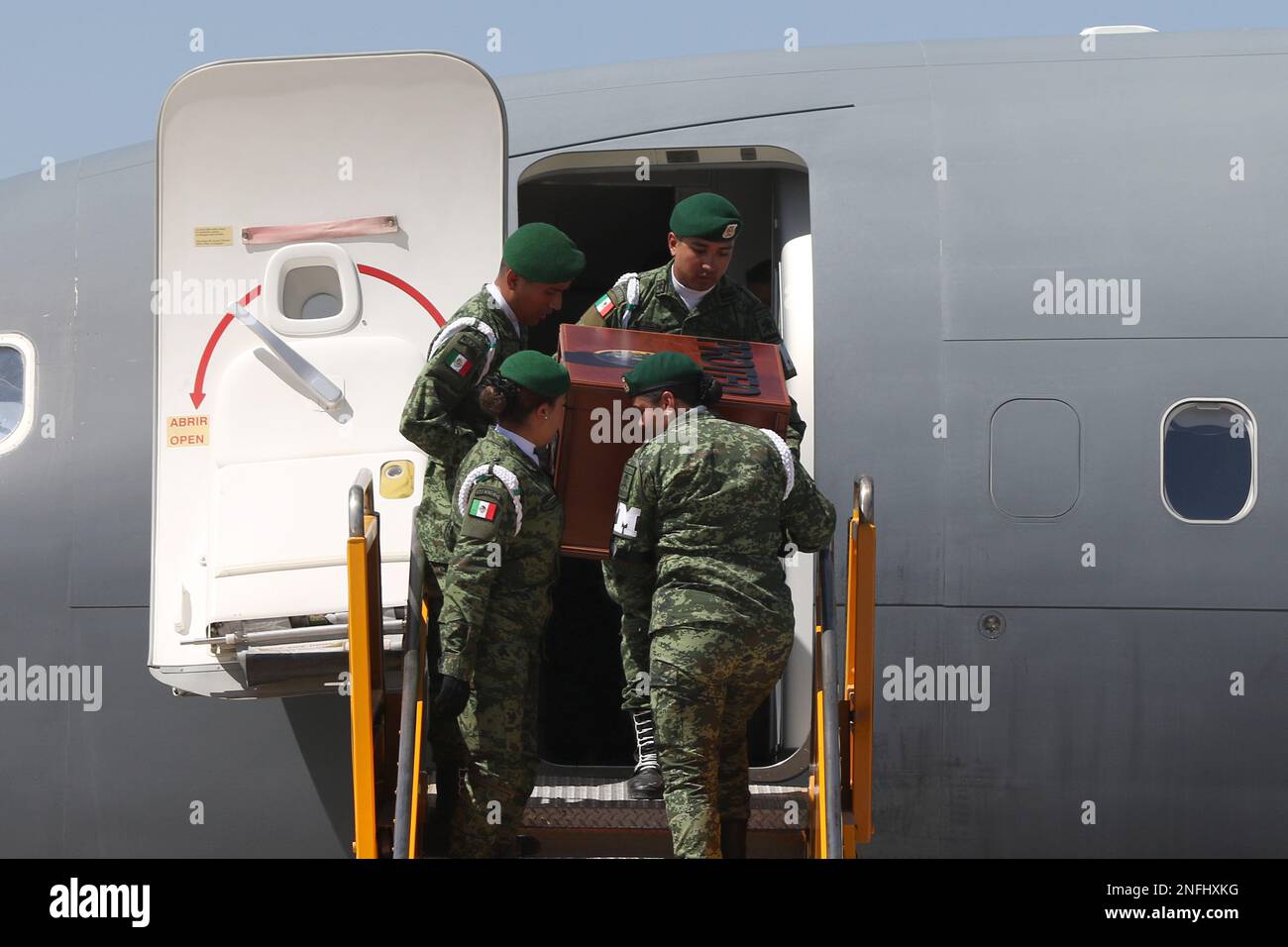 Mexico City, Mexico. February 16, 2023 Military, perform a tribute to ...