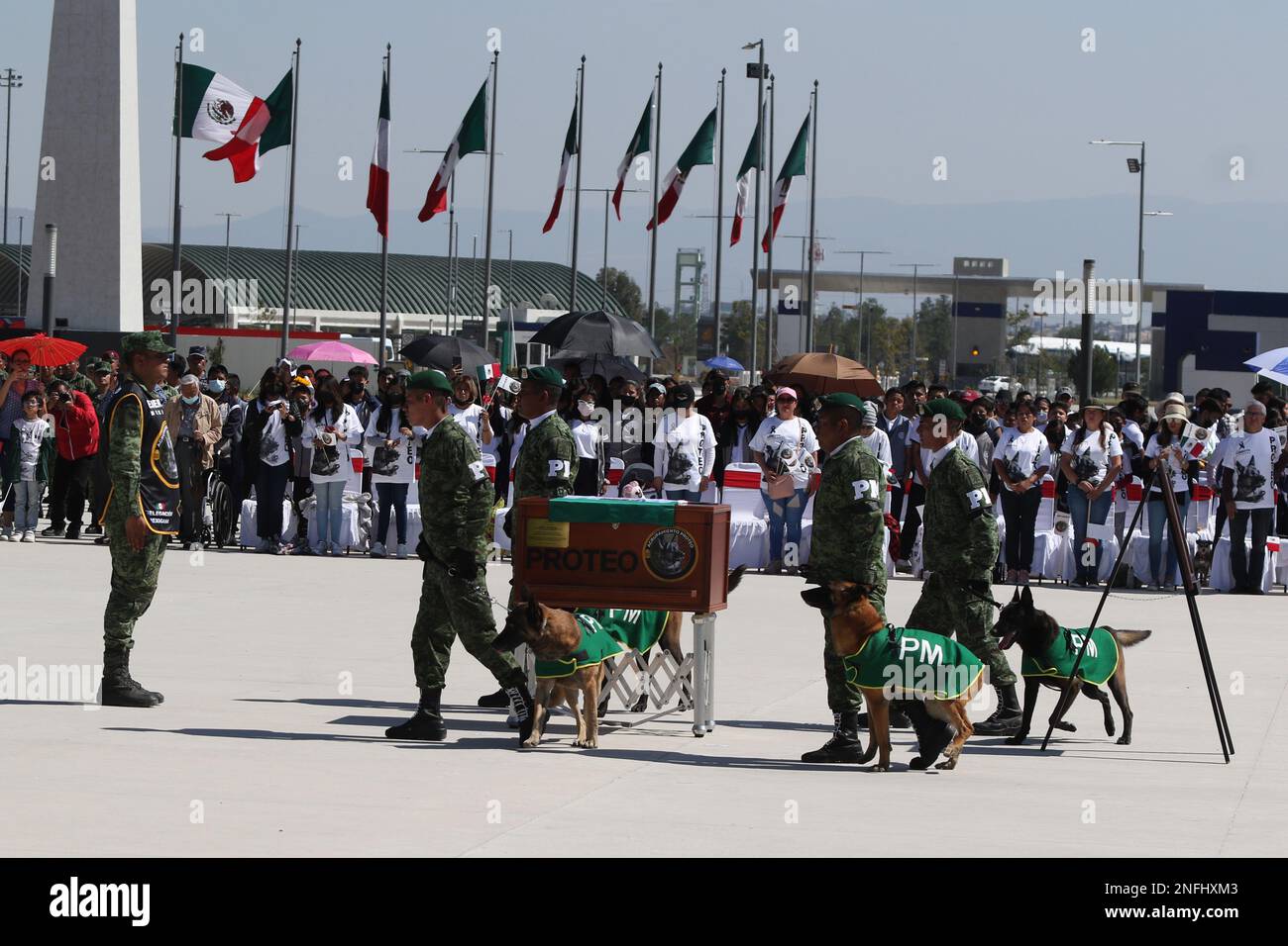 Mexico City, Mexico. February 16, 2023 Military, perform a tribute to ...