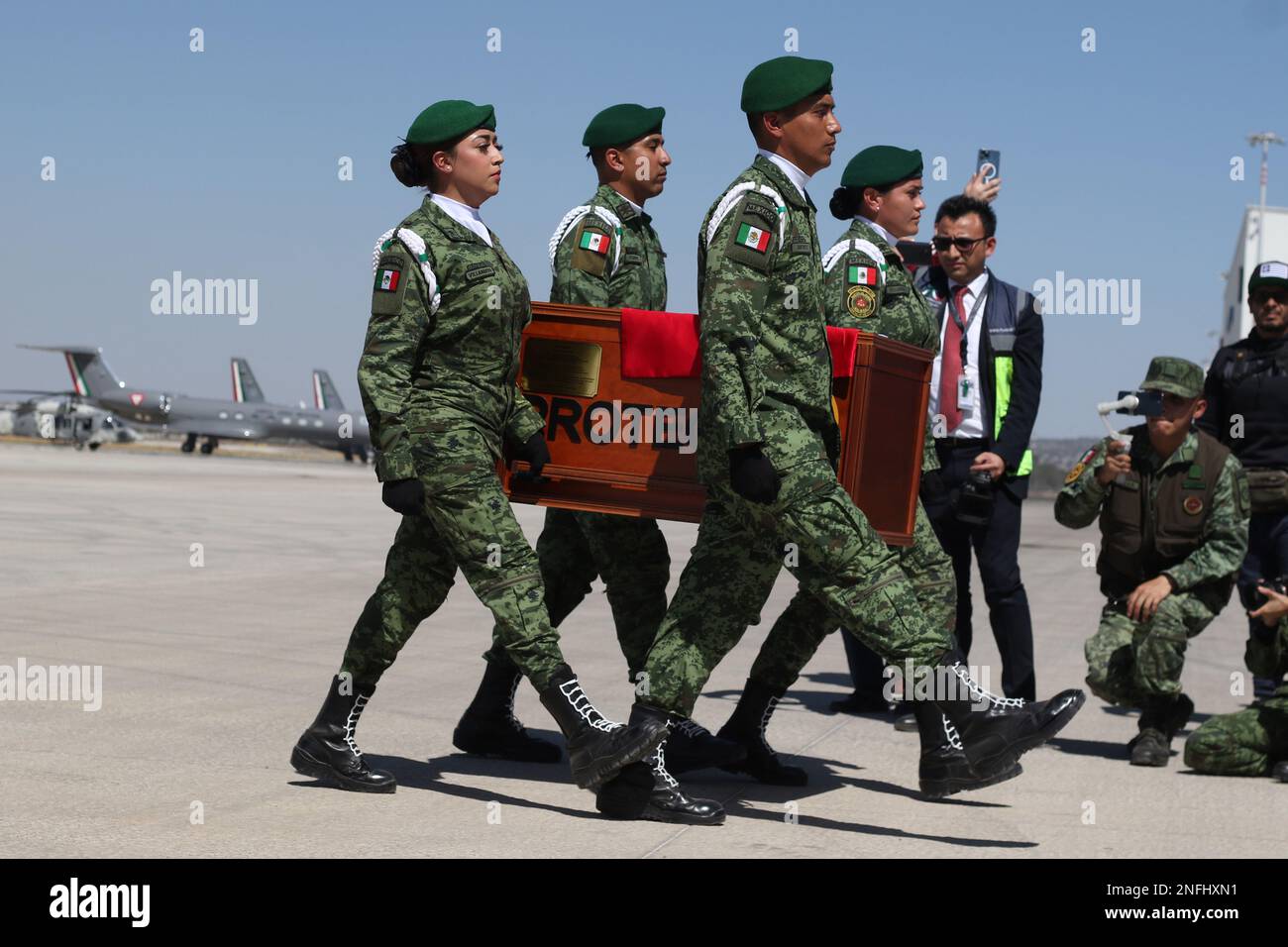 Mexico City, Mexico. 16th Feb, 2023. Military, perform a tribute to the ...