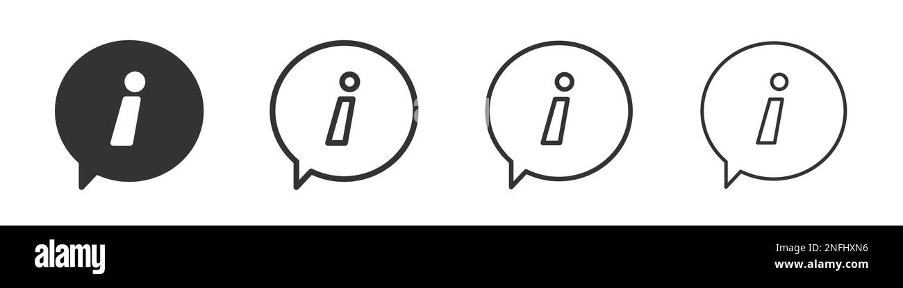 Info icons collection in two different styles and different stroke. Vector illustration EPS10 ...