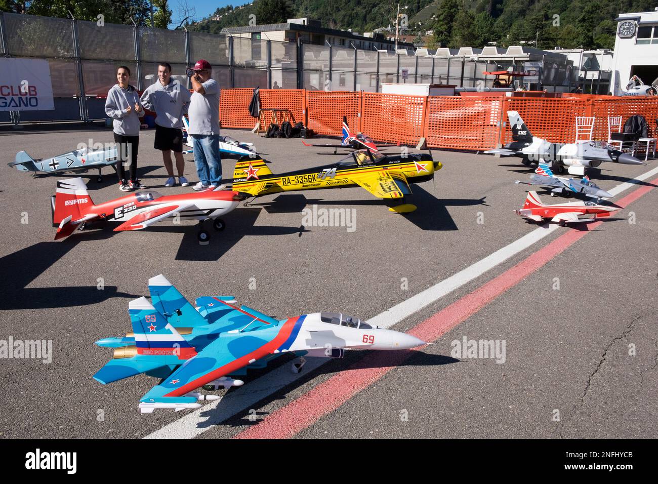 Switzerland, Agno-Lugano Airport, Model aircraft Stock Photo - Alamy