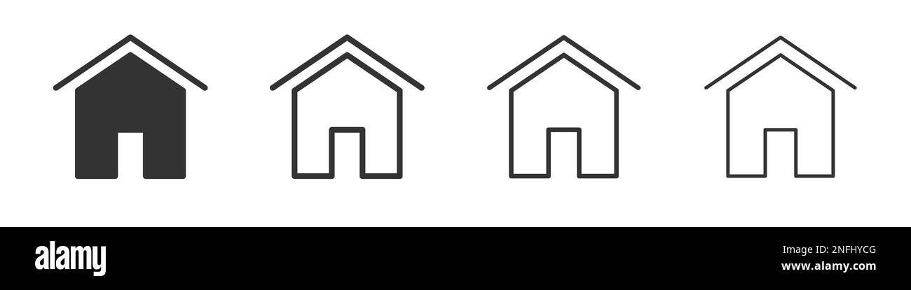 Home icons collection in two different styles and different stroke ...