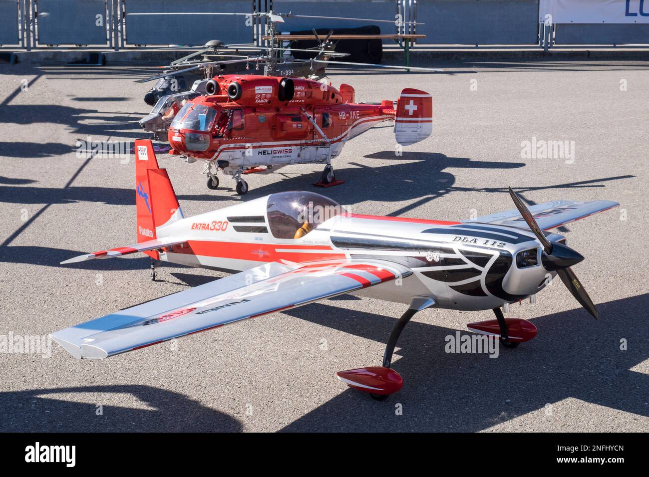 Switzerland, Agno-Lugano Airport, Model aircraft Stock Photo - Alamy