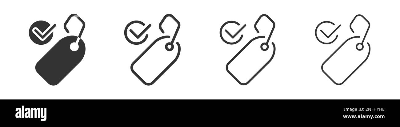 Price tag icons collection in two different styles and different stroke. Vector illustration ...