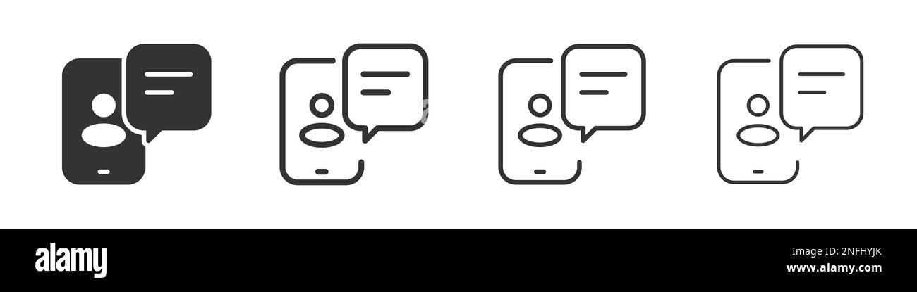 Consultant phone icons collection in two different styles and different stroke. Vector ...