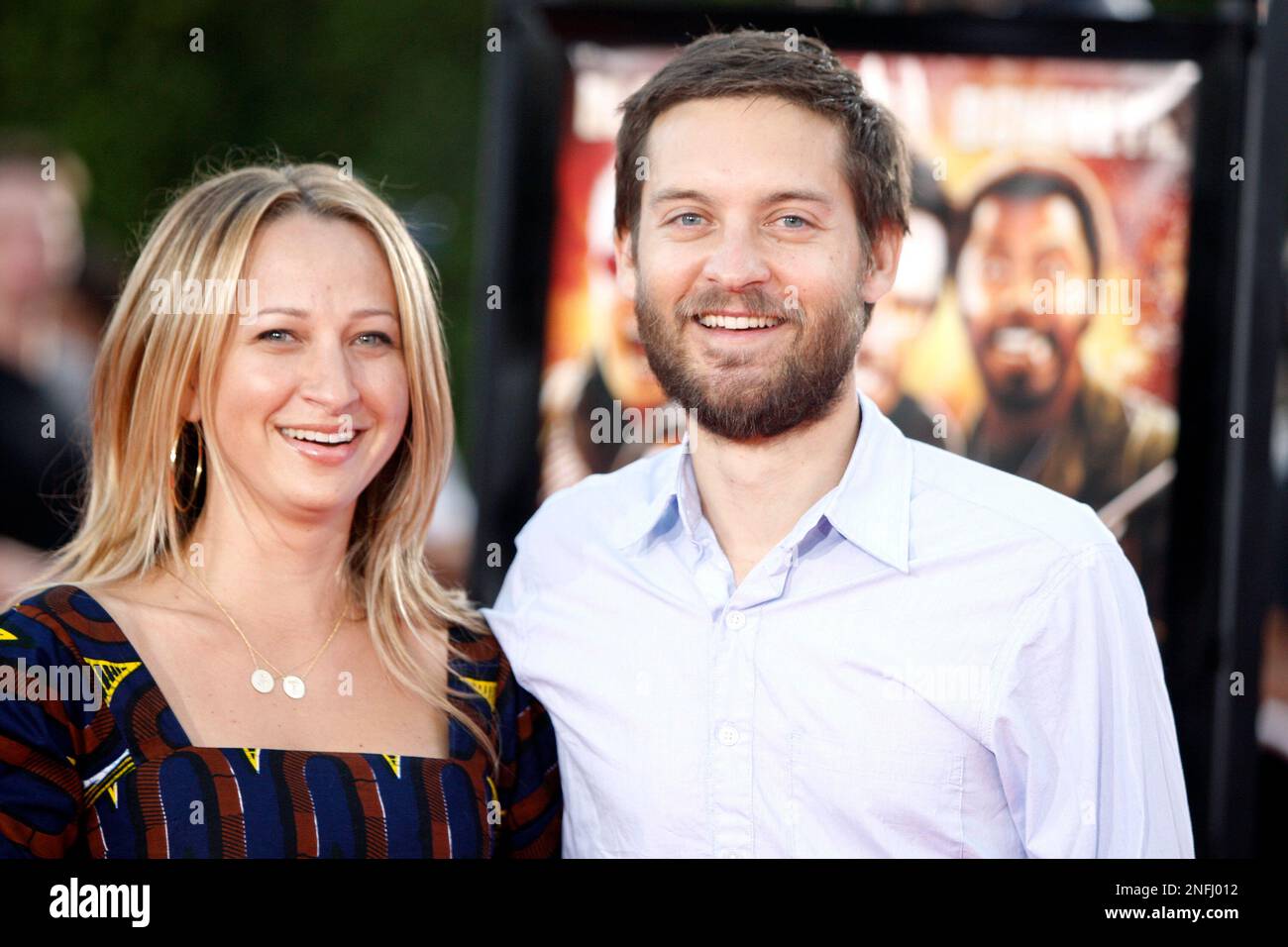 Actor Tobey Maguire, right, and Jennifer Meyer arrive at the premiere ...