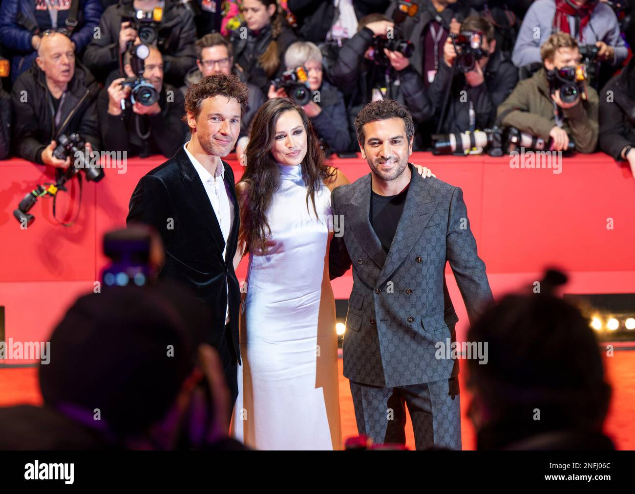 Berlin, Germany. 16th Feb, 2023. Florian David Fitz (l), Elyas M'Barek ...