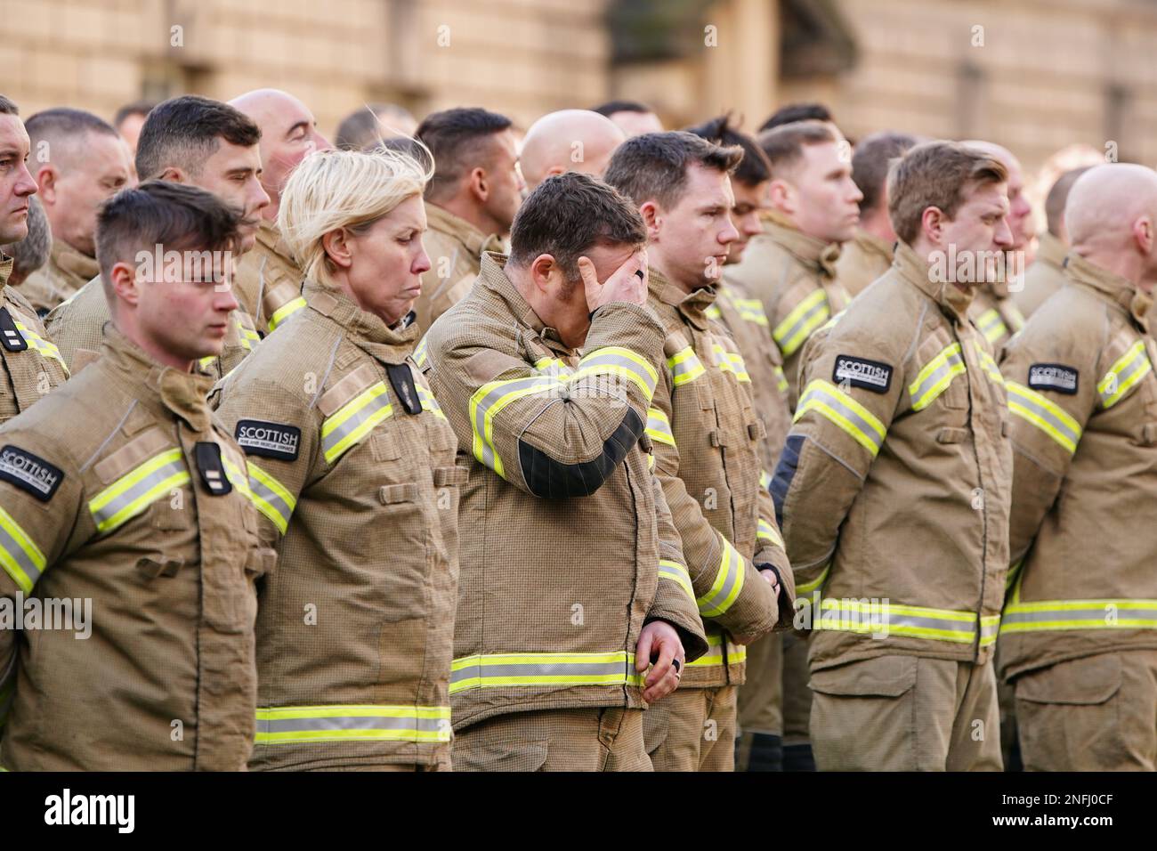 Firefighters outside St Giles' Cathedral in Edinburgh, ahead of the ...