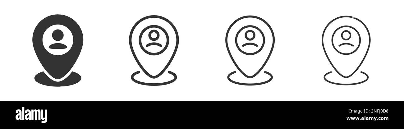 Man map marker icons collection in two different styles and different ...