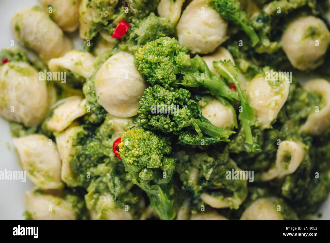 Traditional Orecchiette with cime di rapa pasta from Puglia Stock Photo ...