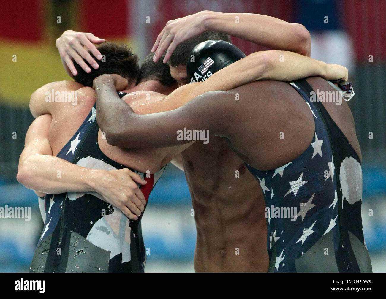 From left, United States' Garret Weber-Gale, Jason Lezak, Michael ...