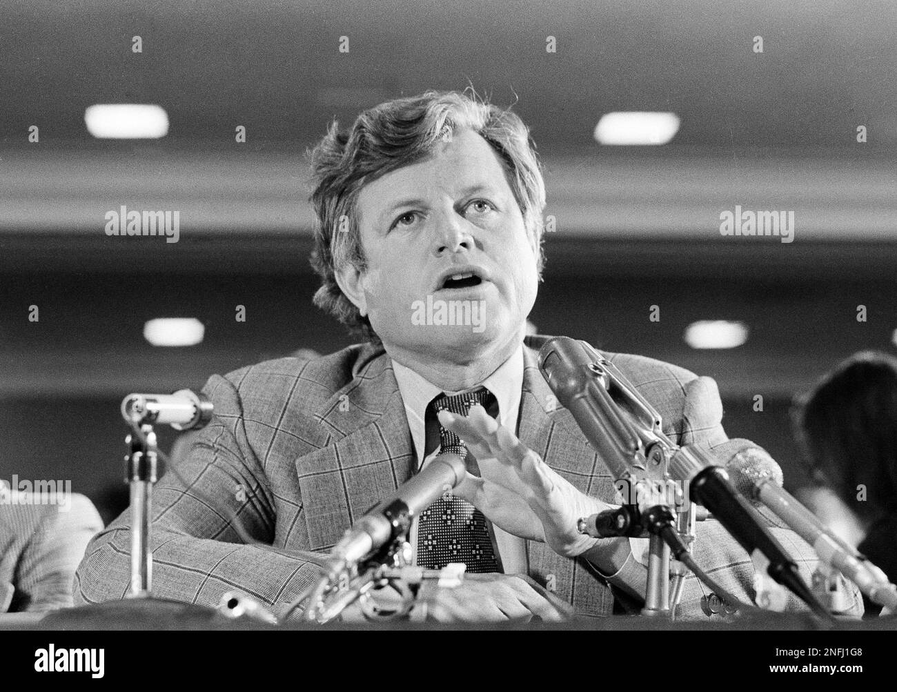 Sen. Edward Kennedy D-MA., speaks during a Senate Commerce Committee ...