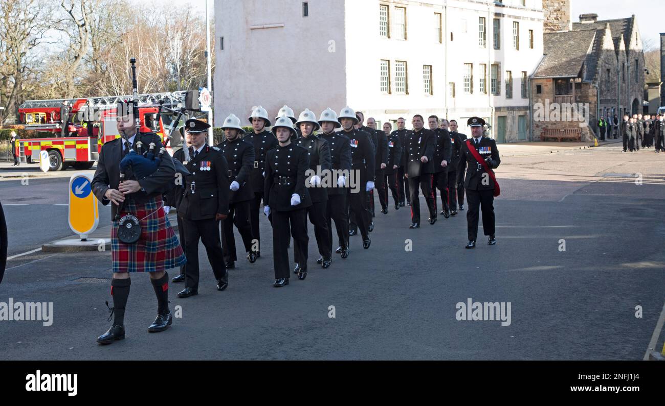 Firefighter Barry Martin's cortege makes it way through Royal Mile to ...