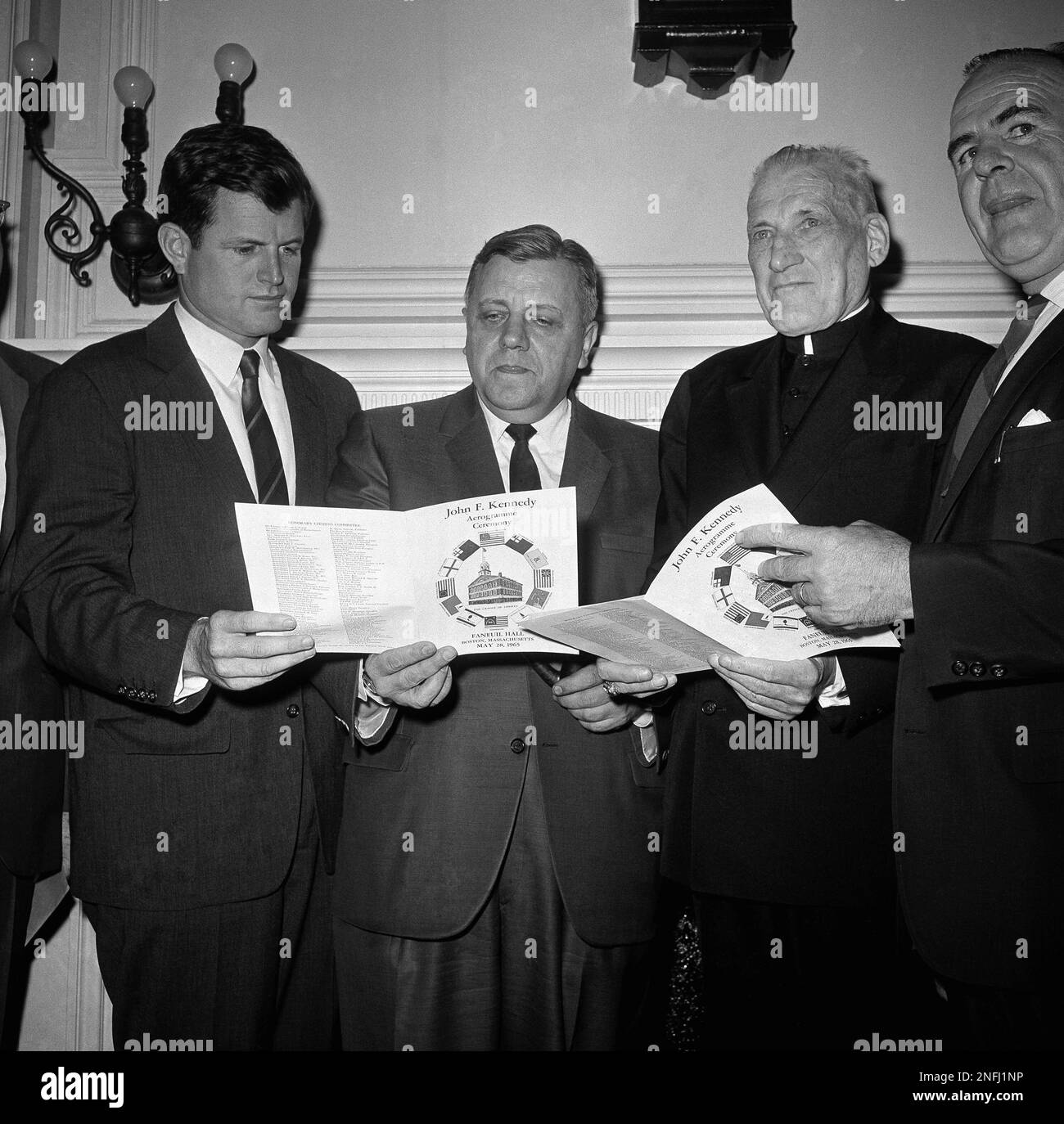 Principals at ceremonies dedicating a new 11-cent Aerogramme stamp in ...