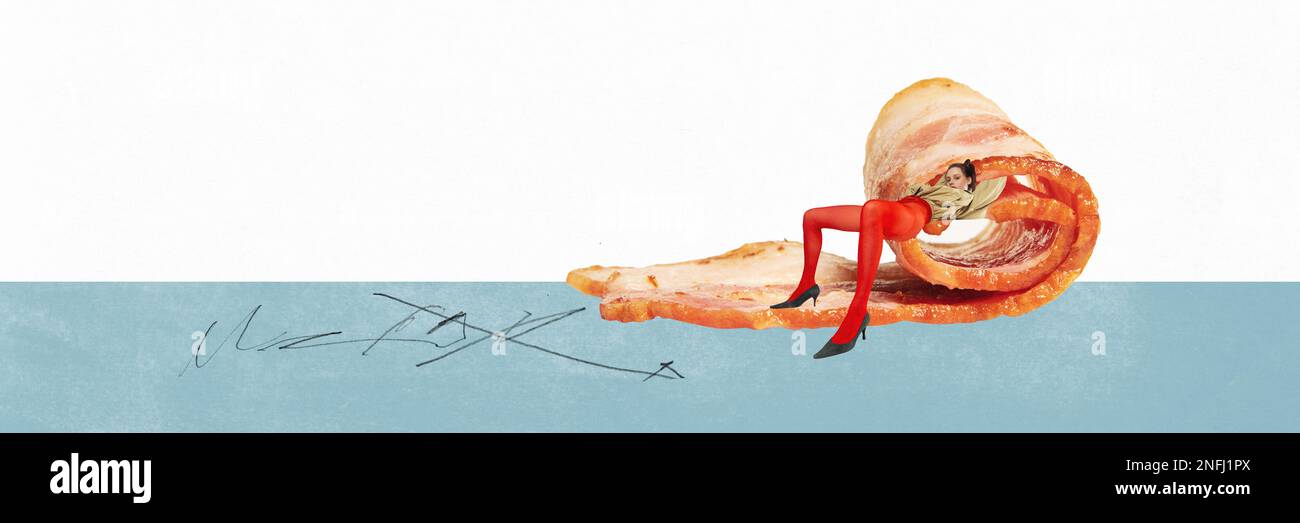 Food pop art photography. Surrealism. New ideas, crazy mood ...