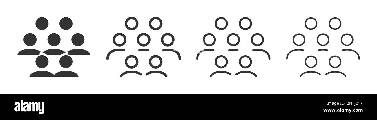 People group icons collection in two different styles and different ...