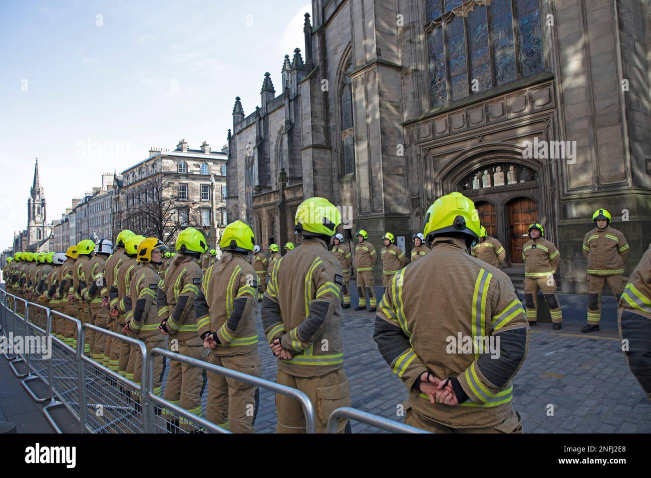 Firefighter Barry Martin's cortege makes it way through Royal Mile to ...