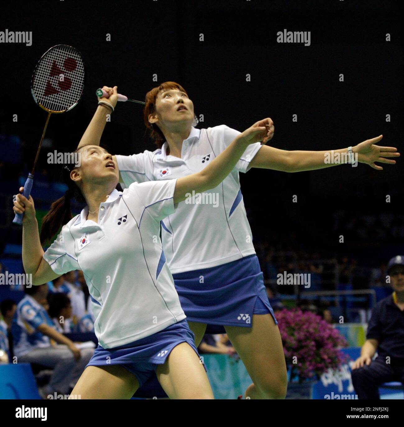 South Korea's Lee Hyojun, right, and Lee Kyungwon Lee keep an eye on ...