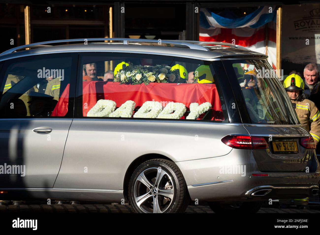 Edinburgh, Scotland, UK. 17 February 2023. Funeral of firefighter Barry ...